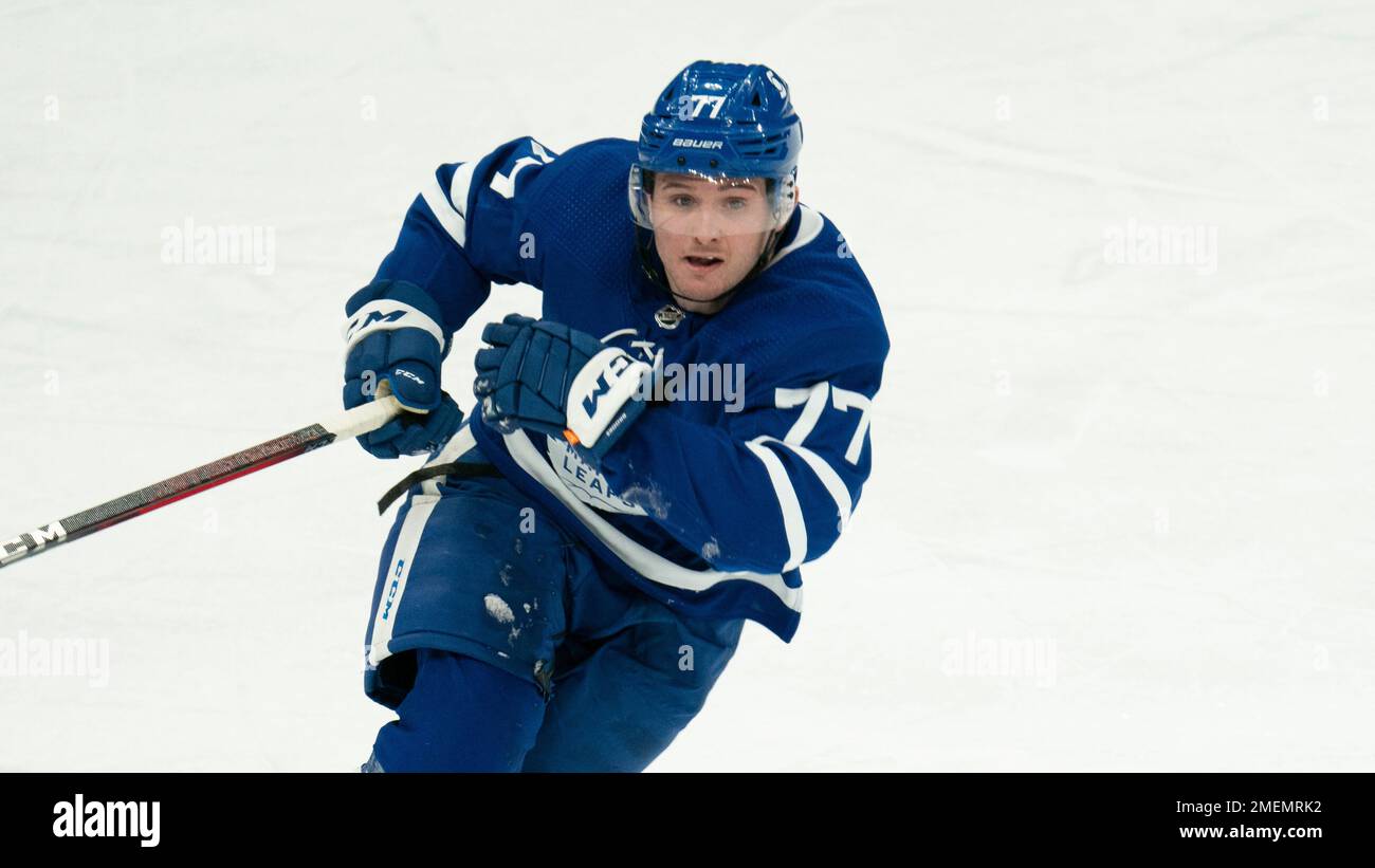 Toronto Maple Leafs center Adam Brooks (77) during an NHL hockey game ...
