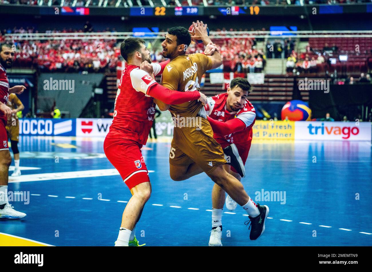 Malmo, Sweden. 23rd Jan, 2023. Mohamed Mohamed (95) of Bahrain seen ...