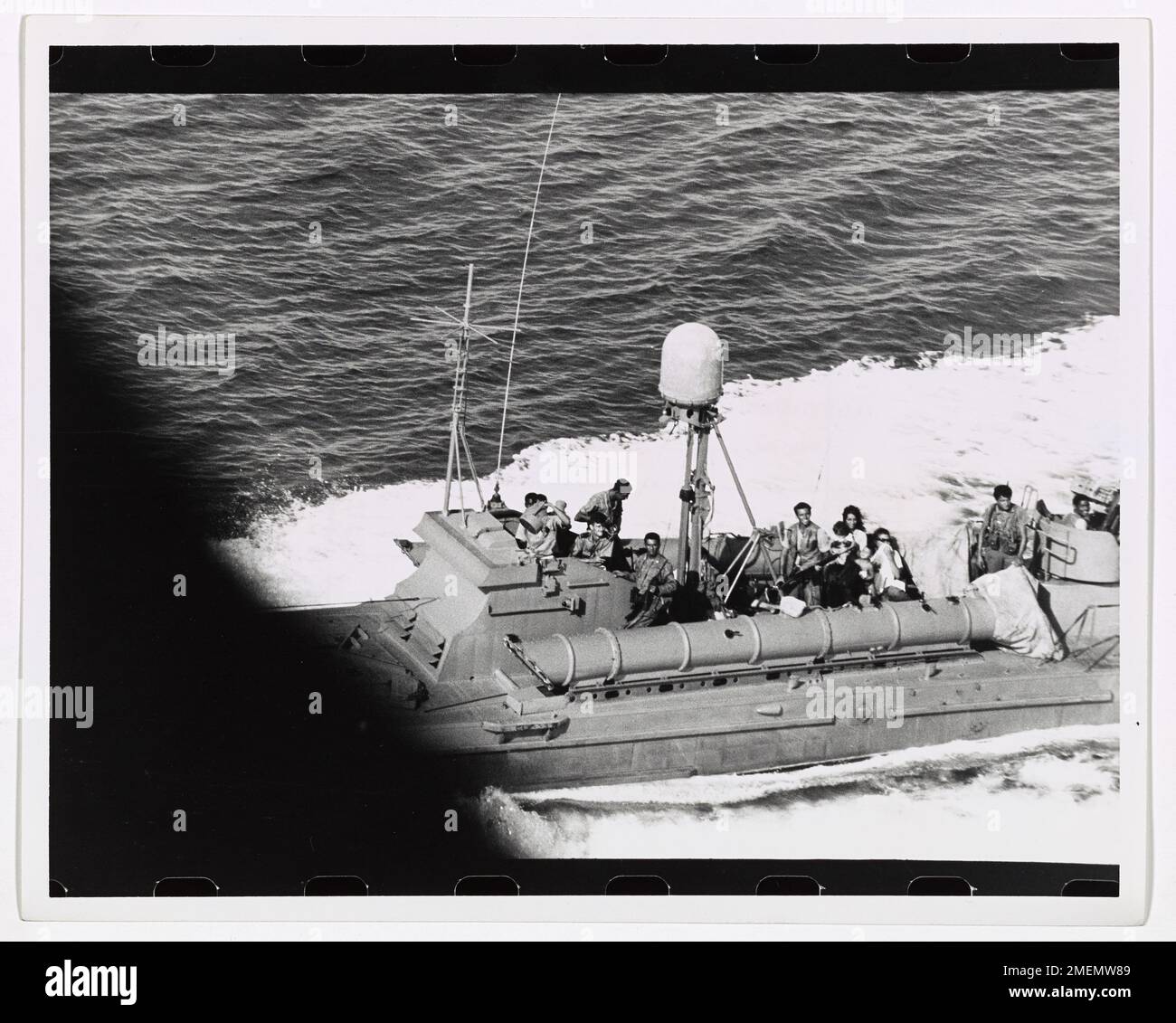 A photograph taken from a Coast Guard patrol plane shows a Cuban Navy ...