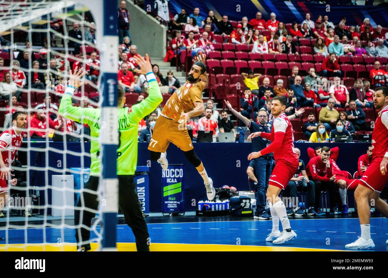 Malmo, Sweden. 23rd Jan, 2023. Ali Merza Ali (77) of Bahrain seen ...