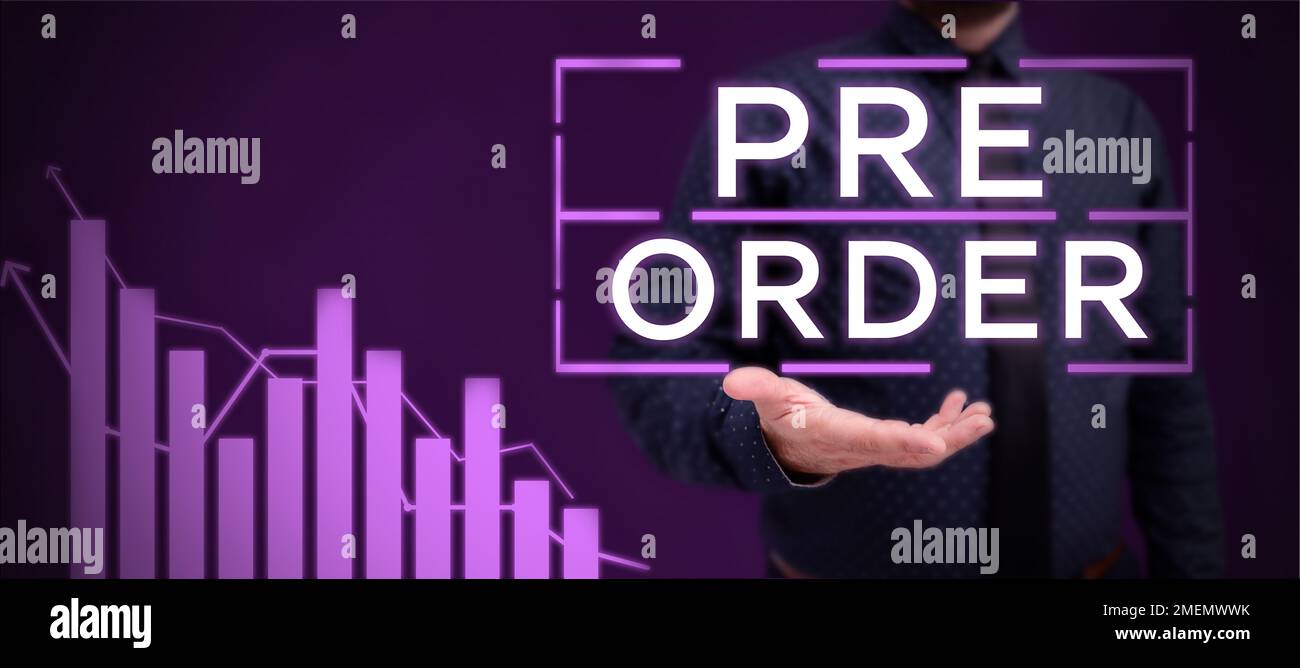 Inspiration showing sign Pre Order. Business showcase an order for a ...