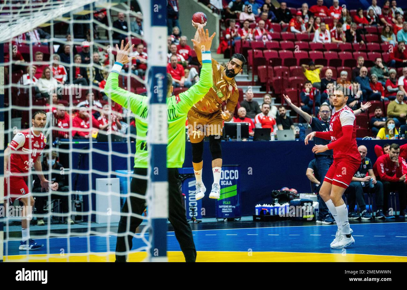 Malmo, Sweden. 23rd Jan, 2023. Ali Merza Ali (77) of Bahrain seen ...