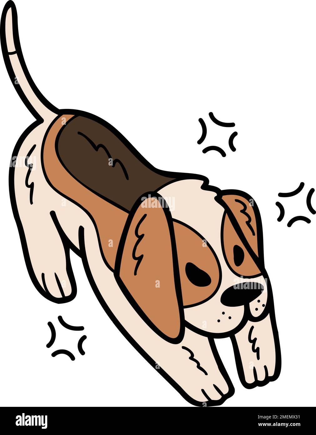 Hand Drawn angry Beagle Dog illustration in doodle style isolated on ...