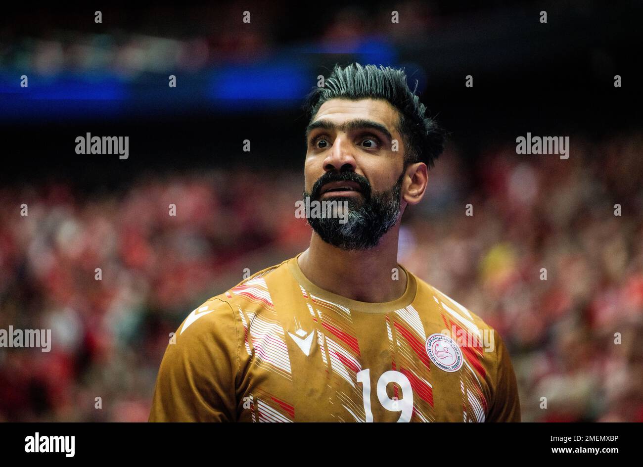 Malmo, Sweden. 23rd Jan, 2023. Mohamed Ali (19) of Bahrain seen during ...