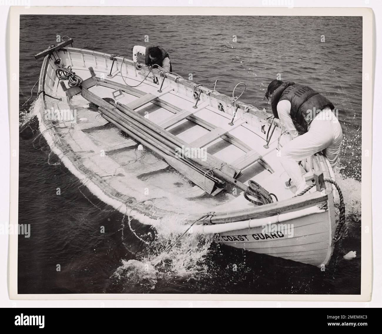 A series of action photos captures U.S. Coast Guardsmen conducting ...