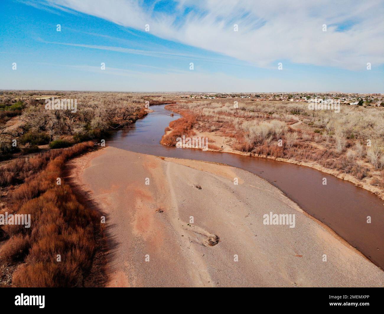 This April 13, 2021 image shows the Rio Grande flowing through Rio ...