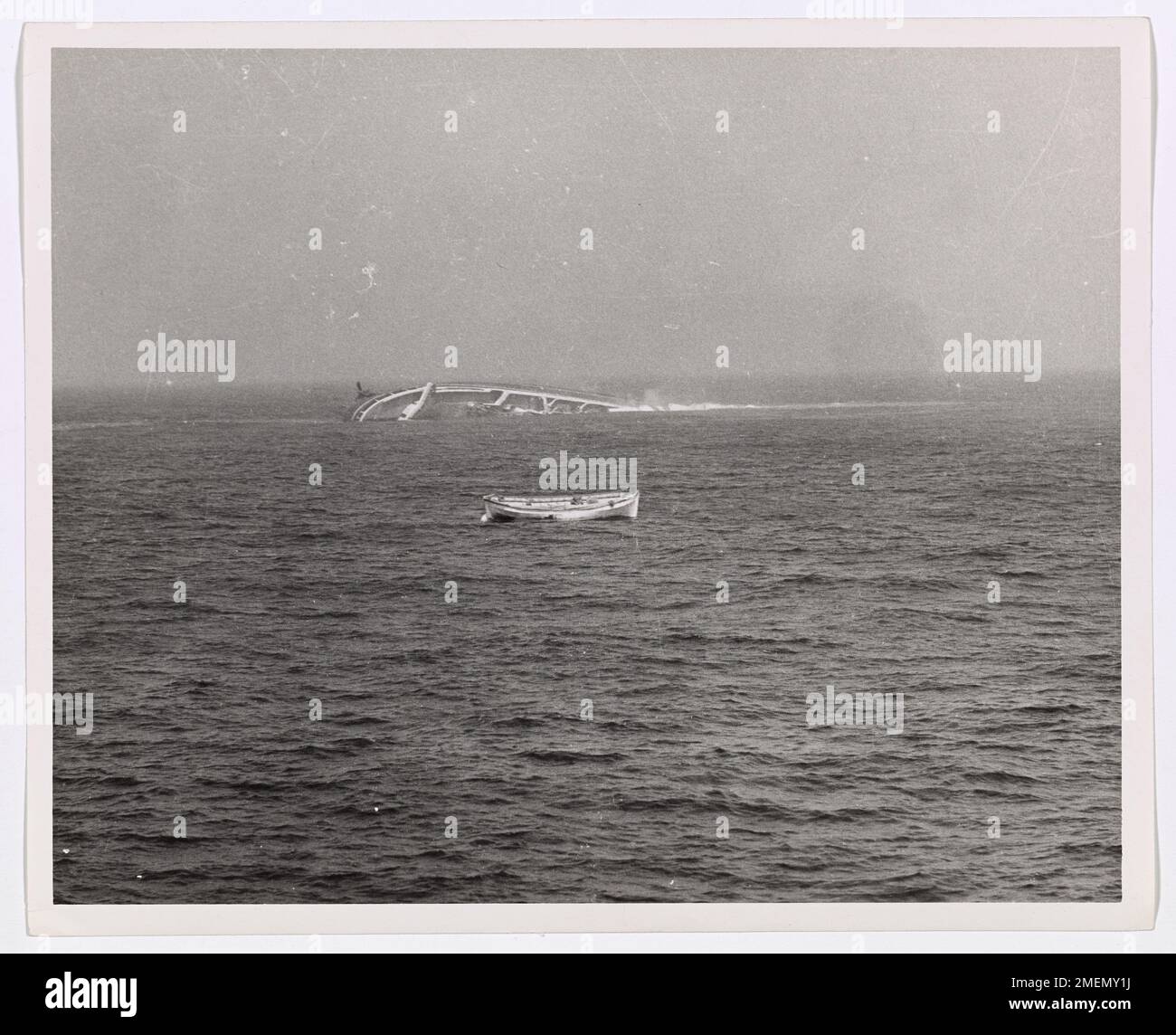 The SS Andrea Doria, a 656-foot luxury liner, is almost completely ...