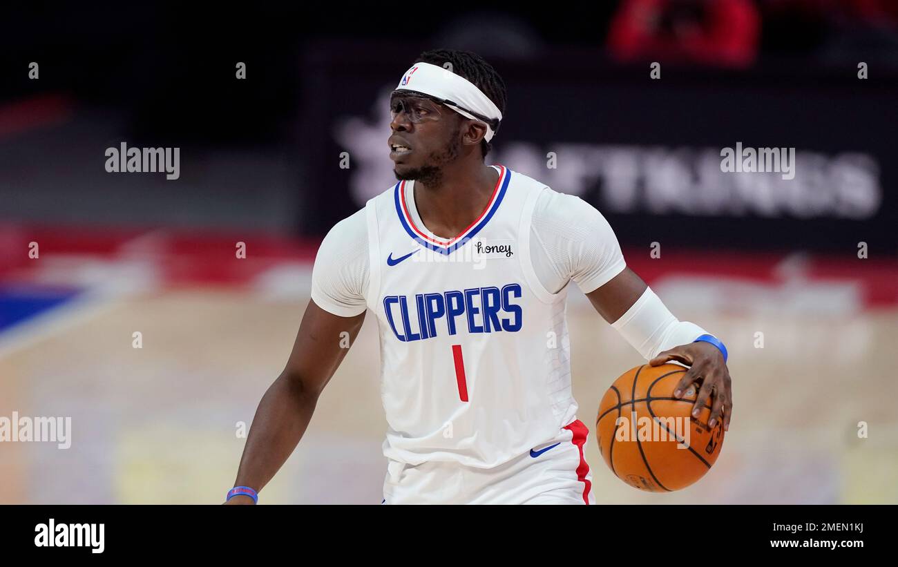 Los Angeles Clippers guard Reggie Jackson plays during an NBA ...