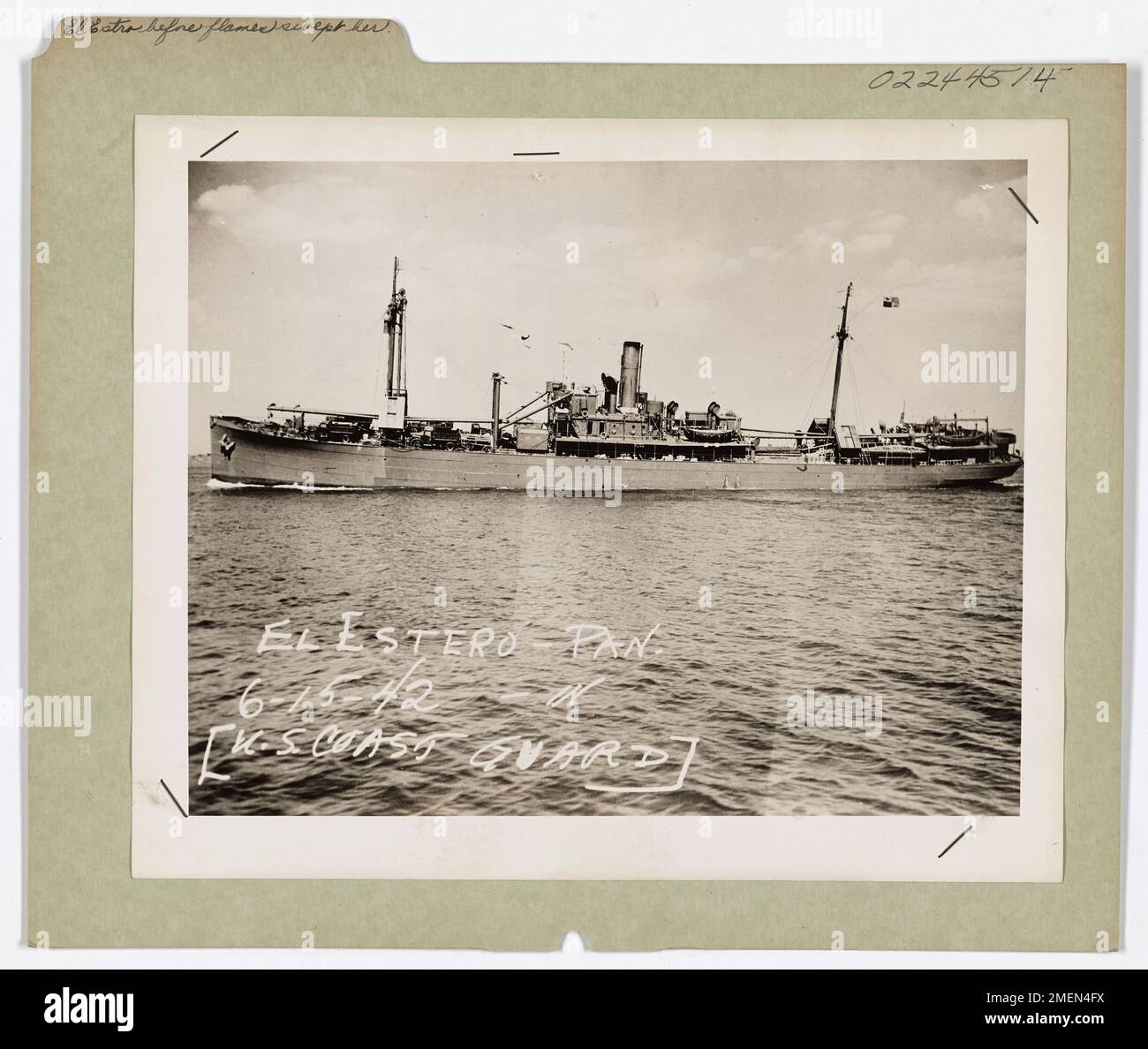 Sinking freighter wwii hi-res stock photography and images - Alamy