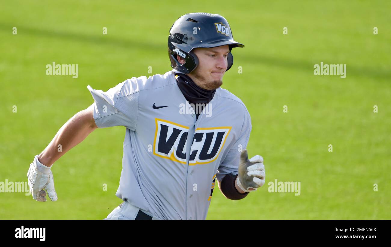 Virginia Commonwealth's Michael Haydak, runs towards first base during ...