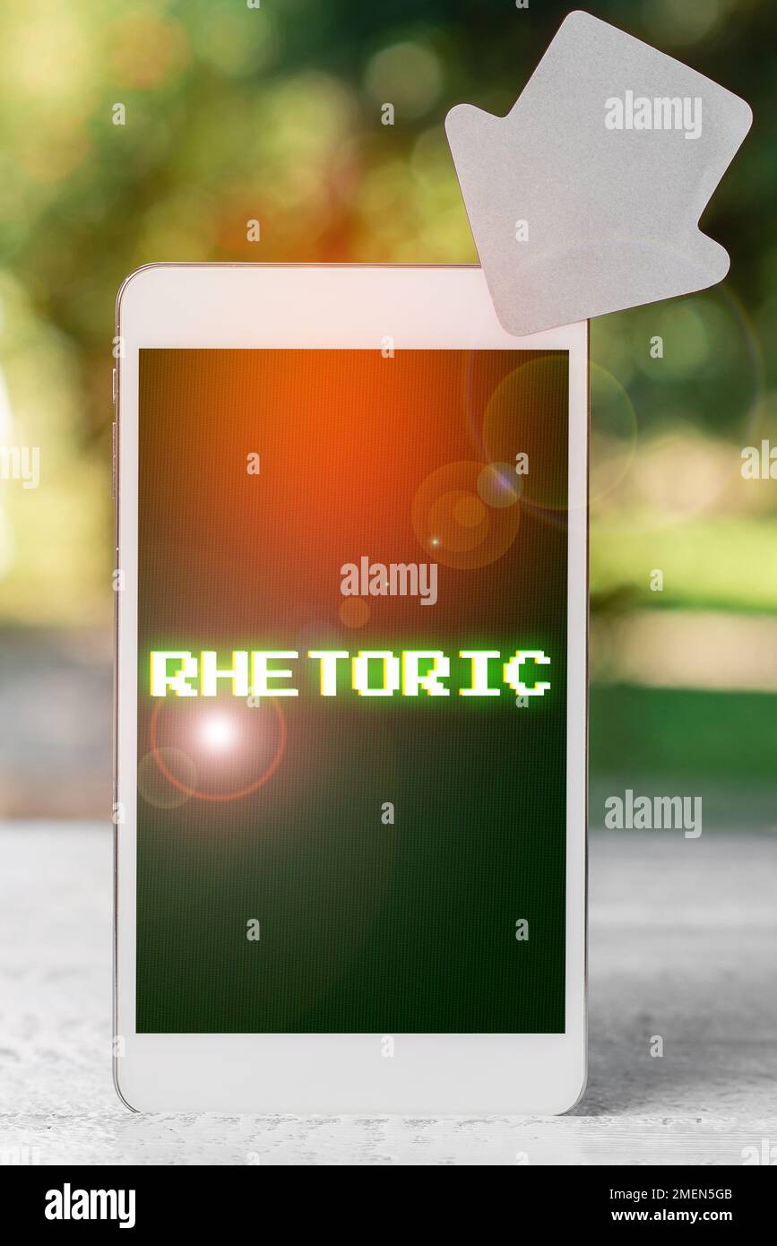 Writing displaying text Rhetoric. Word Written on study of writing or ...