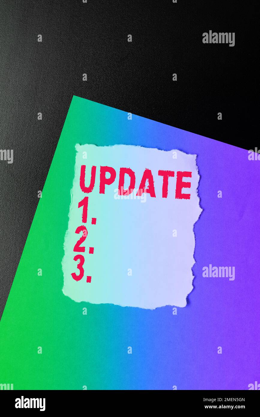 Text sign showing Update. Business overview Up to date Make something ...