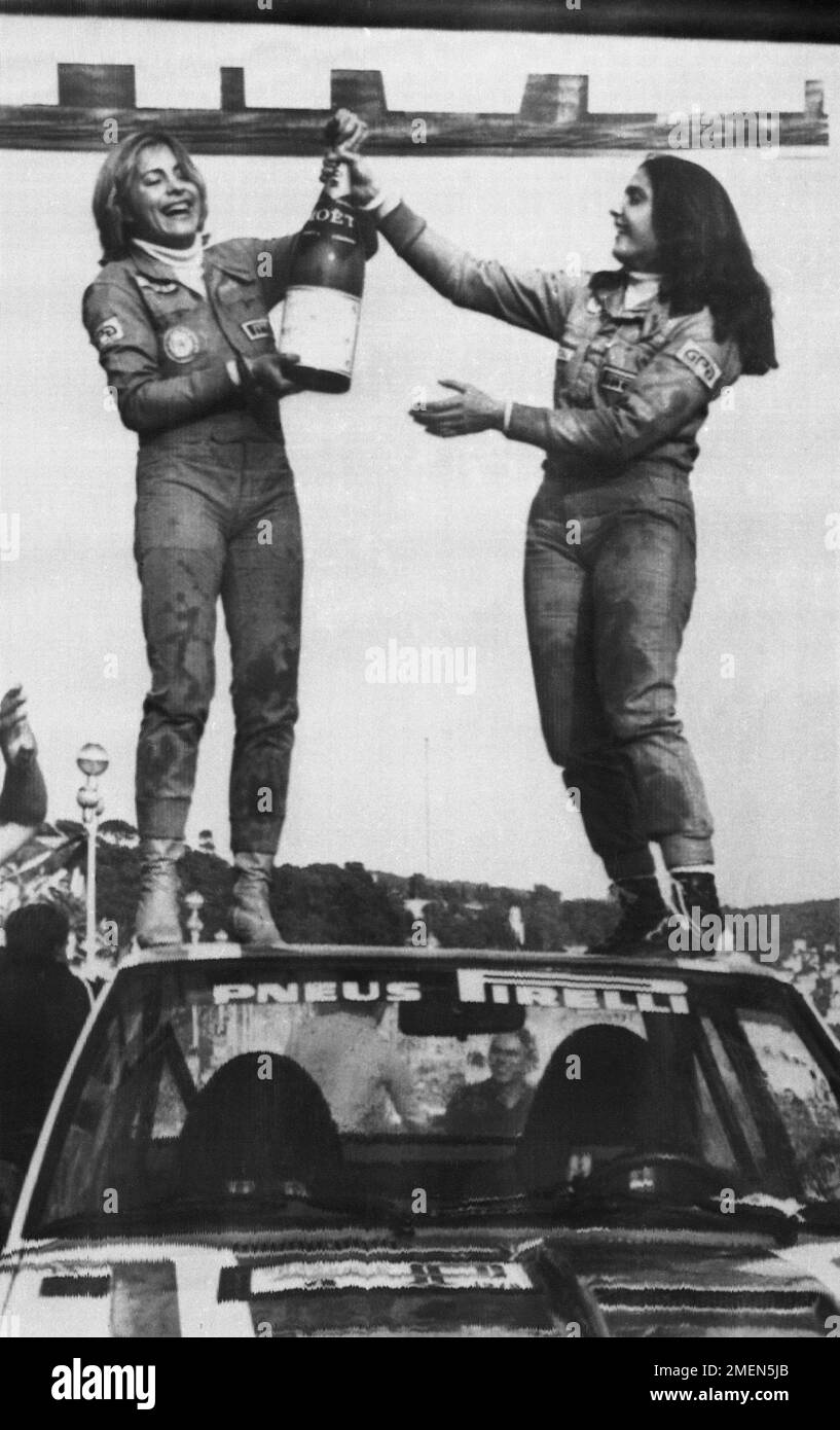 French race car drivers Francoise Conconi, left, and Michele Mouton ...