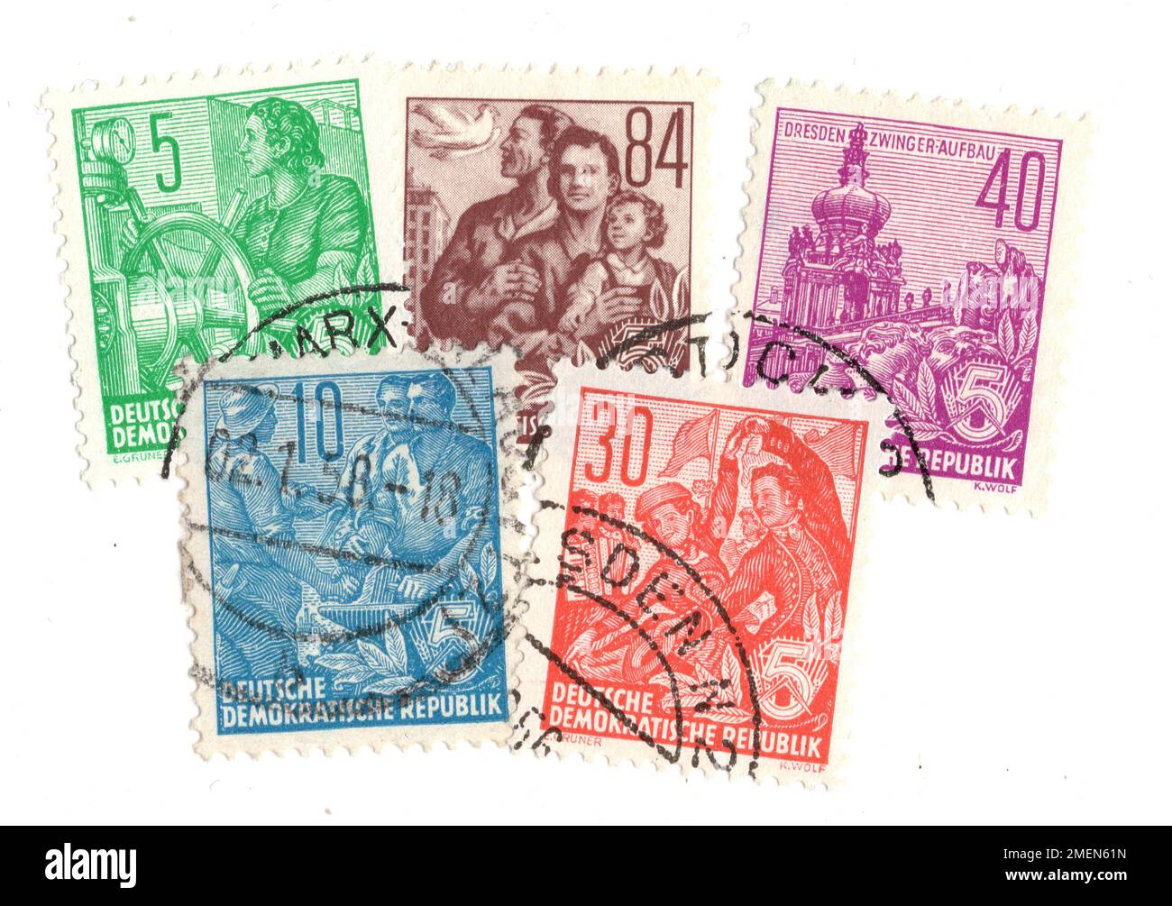 Vintage postage stamps from Germany on a white background Stock Photo ...