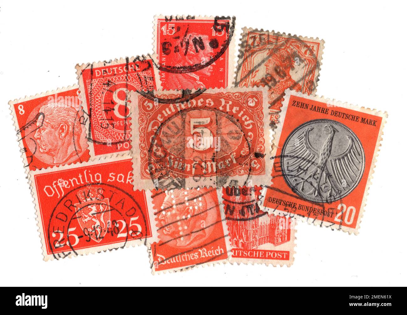 Vintage postage stamps from Germany on a white background Stock Photo ...