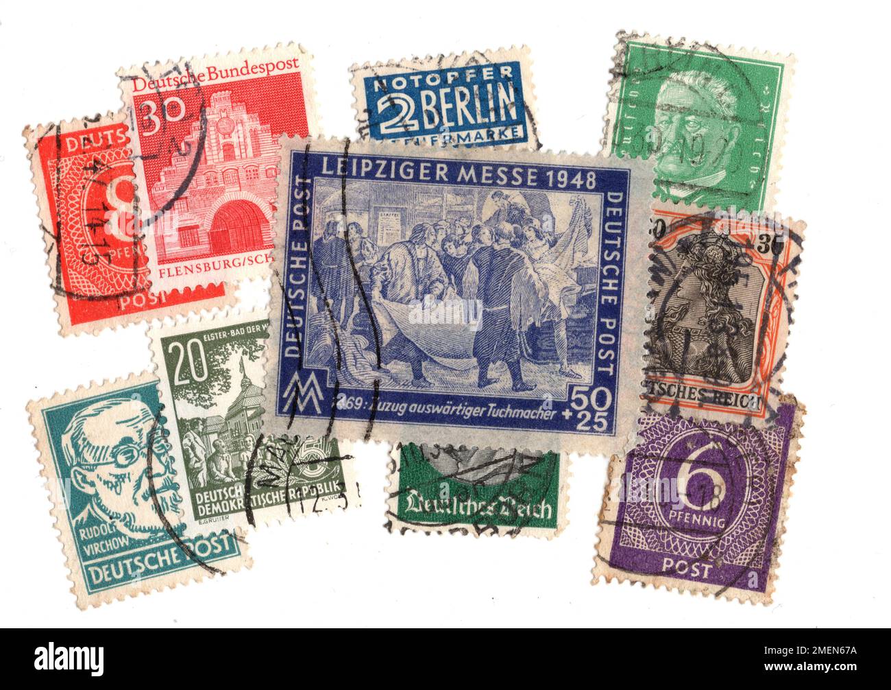 Vintage postage stamps from Germany on a white background Stock Photo ...