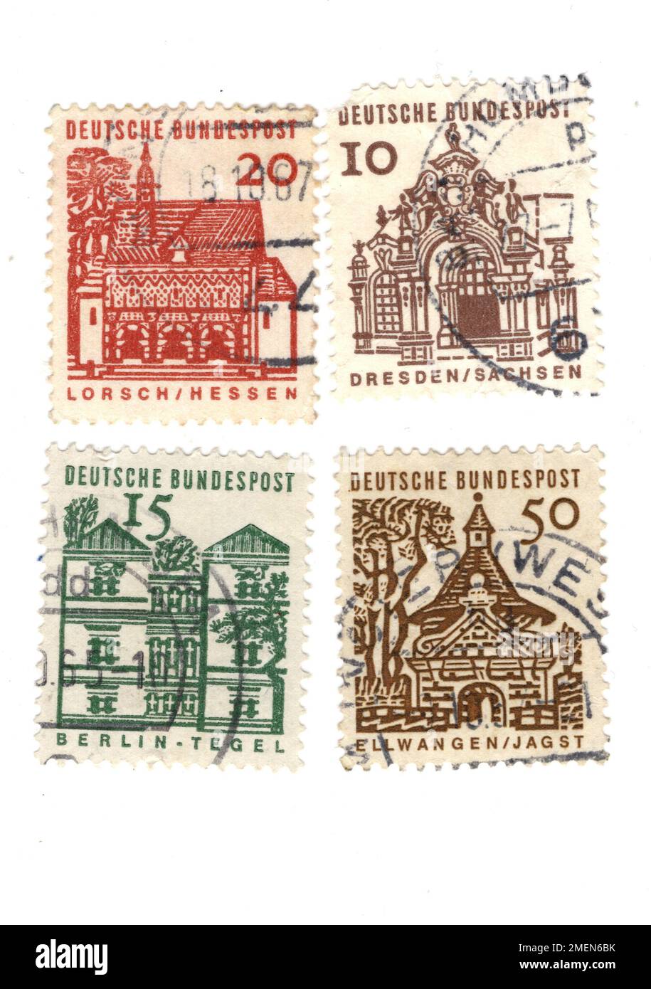 Vintage postage stamps from Germany on a white background Stock Photo ...
