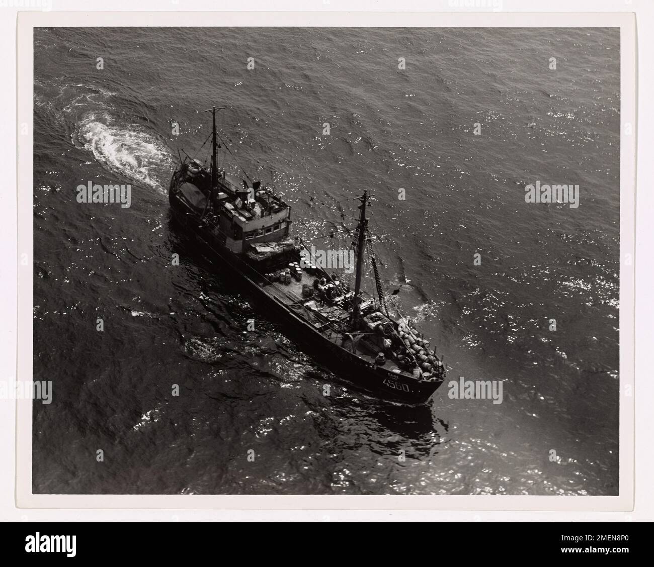 The Soviet side trawler CPT-4560 is depicted in this image. This vessel ...