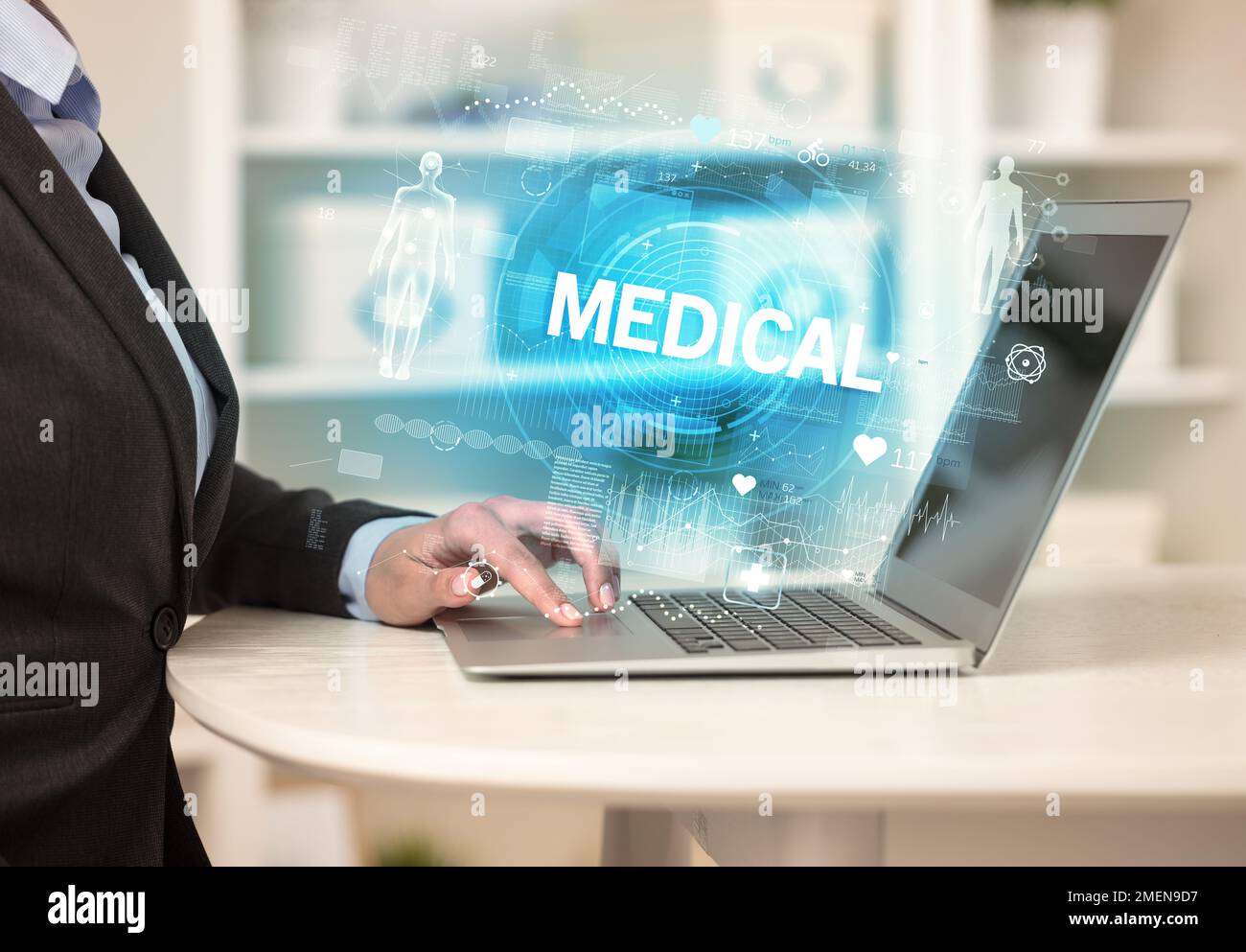 Doctor working a health check Stock Photo - Alamy