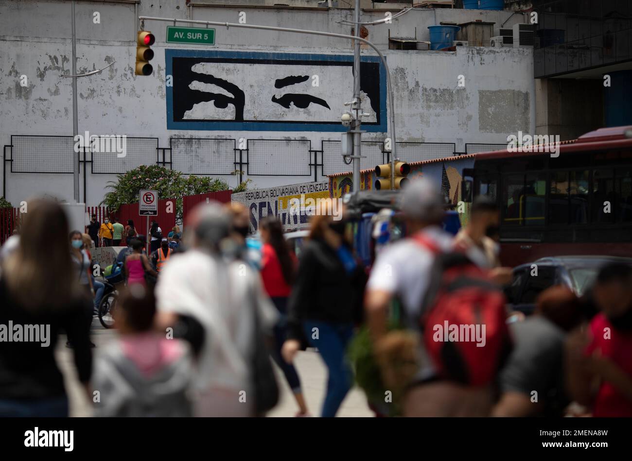 A mural depicts "Chavez's eyes," a design based on the eyes of the late ...