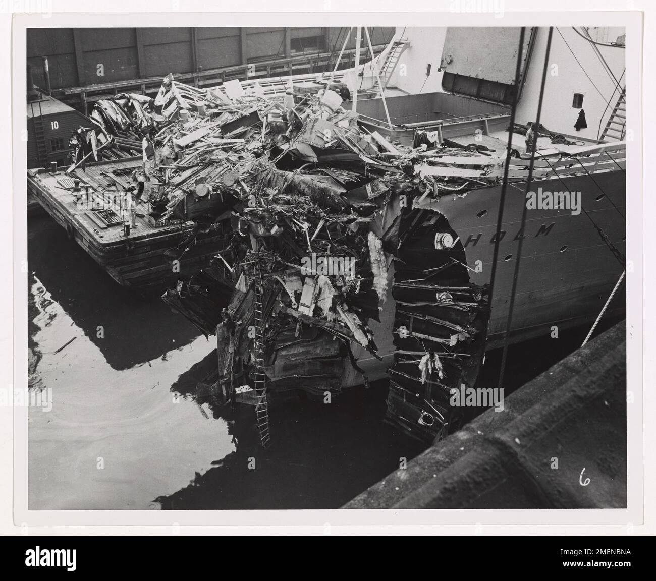 The SS Stockholm is pictured in drydock at Pier 97 in New York after ...