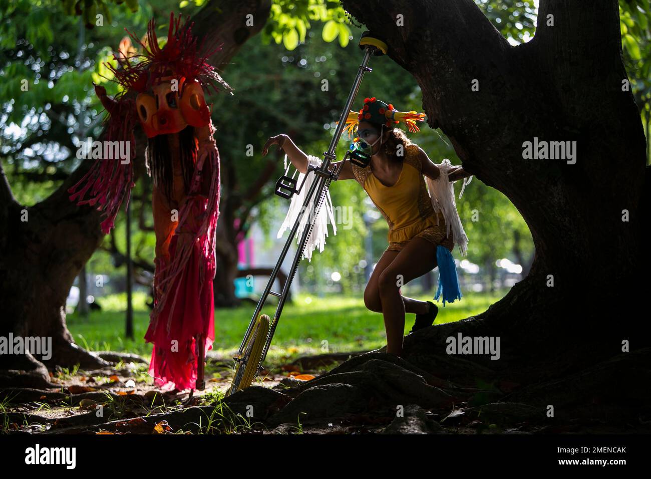 Performance artist Denise Lomeli, right, and Raquel Potri, representing ...