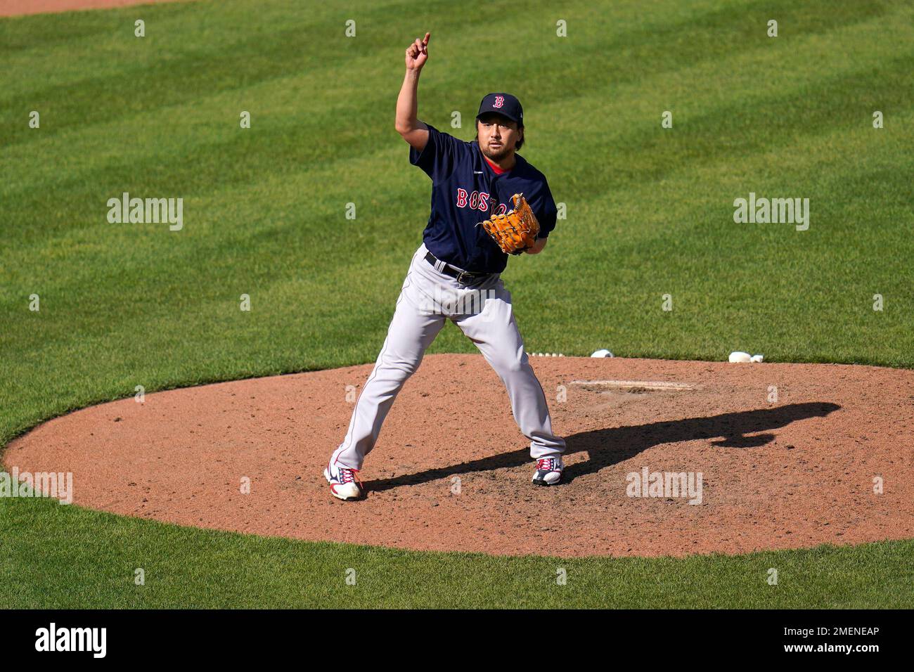 Boston Red Sox relief pitcher Hirokazu Sawamura throws a pitch to the ... Boston Red Sox relief pitcher Hirokazu Sawamura throws a pitch to the ...