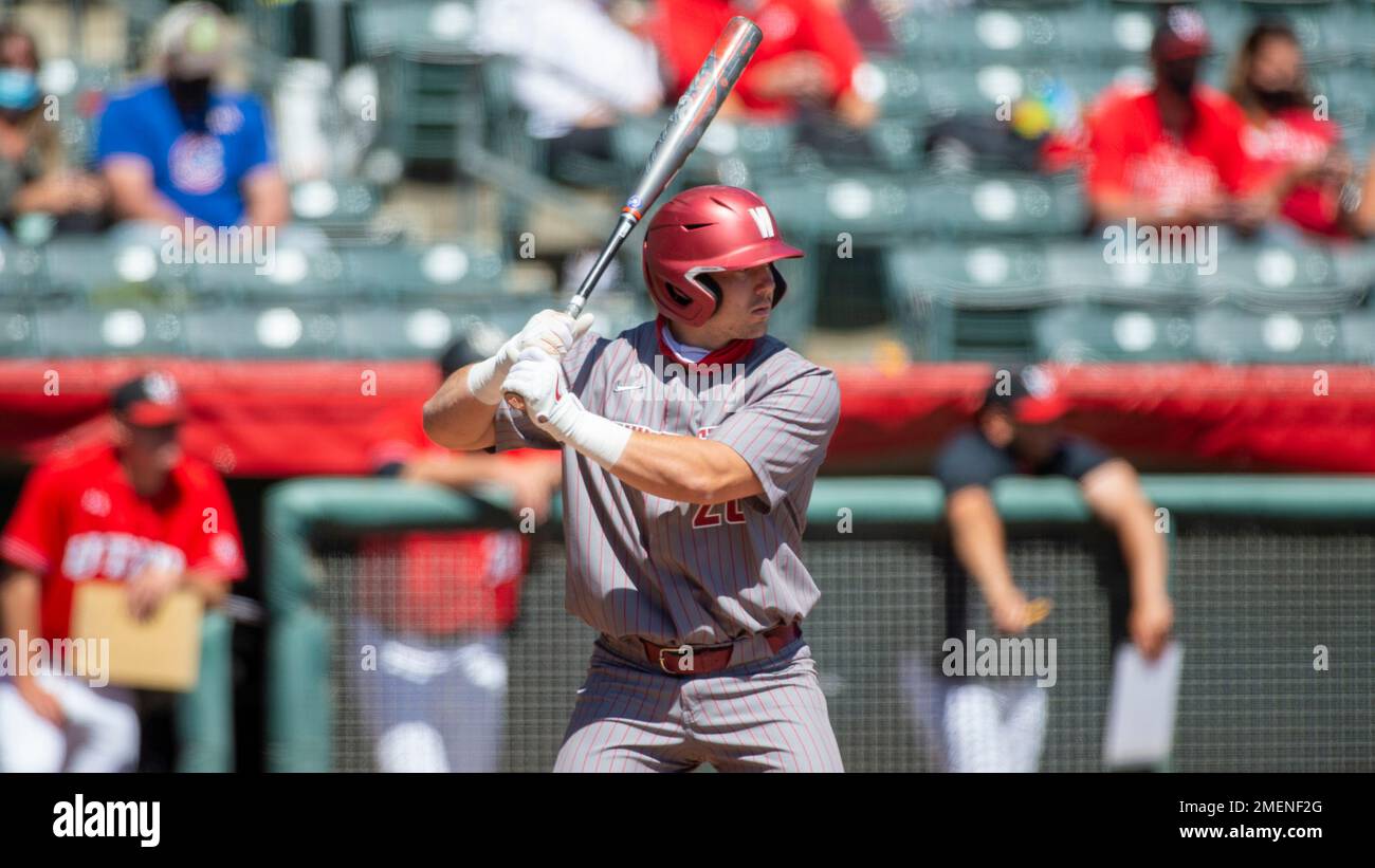 Washington St. infielder Tristan Peterson (20) bats during an NCAA ...