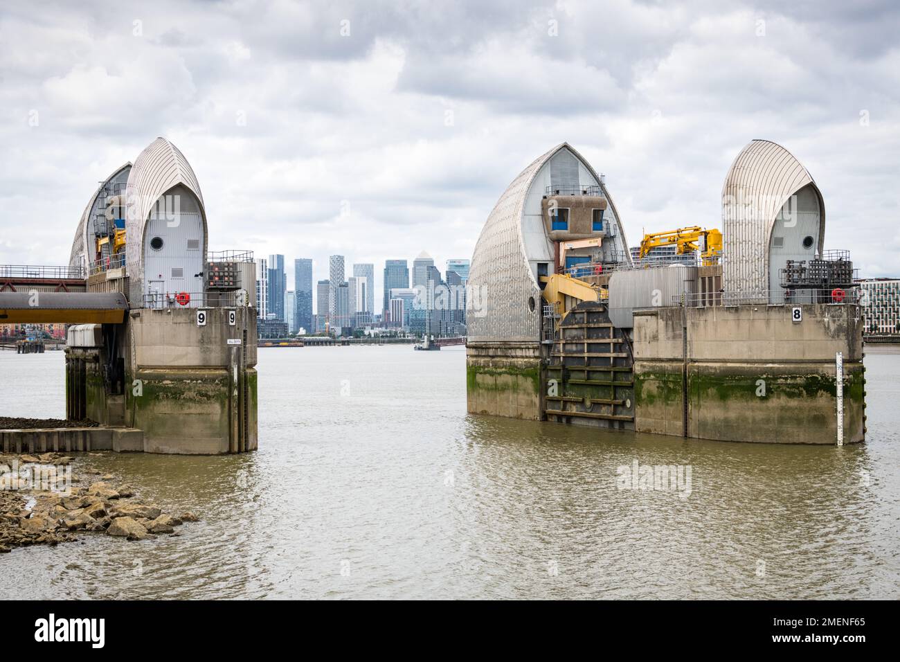 The River Thames Flood Barrier, one of the largest movable flood ...