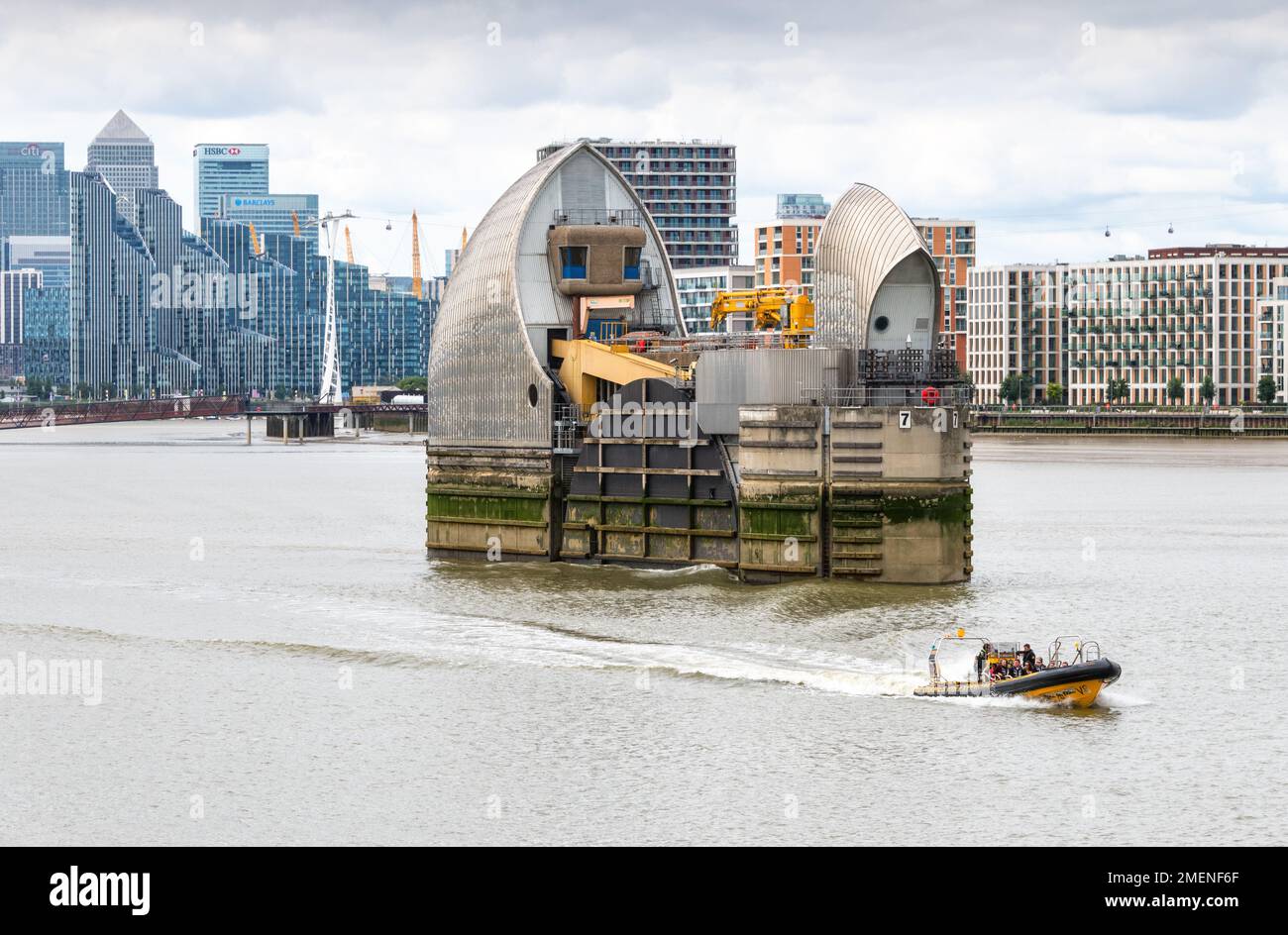 The River Thames Flood Barrier, one of the largest movable flood ...