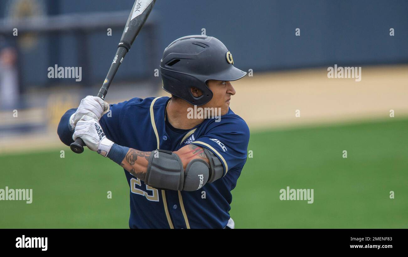 Georgia Tech's Stephen Reid bats during an NCAA baseball game against ...