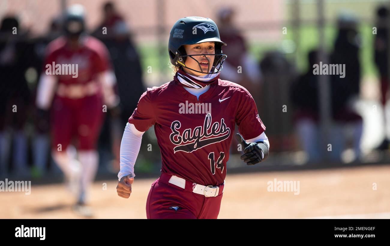 North Carolina Central's Imara Harrell (14) runs to first base during ...