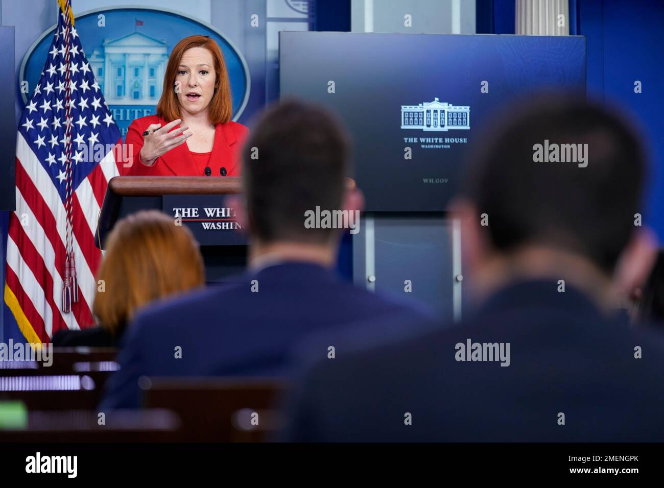 White House press secretary Jen Psaki speaks during a press briefing at ...