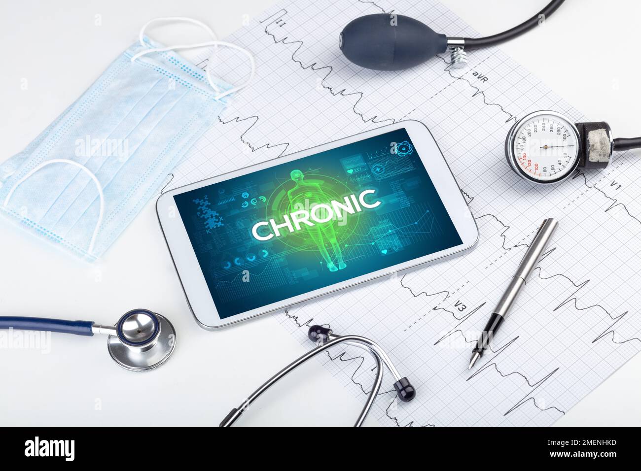 Tablet pc and doctor tools Stock Photo - Alamy