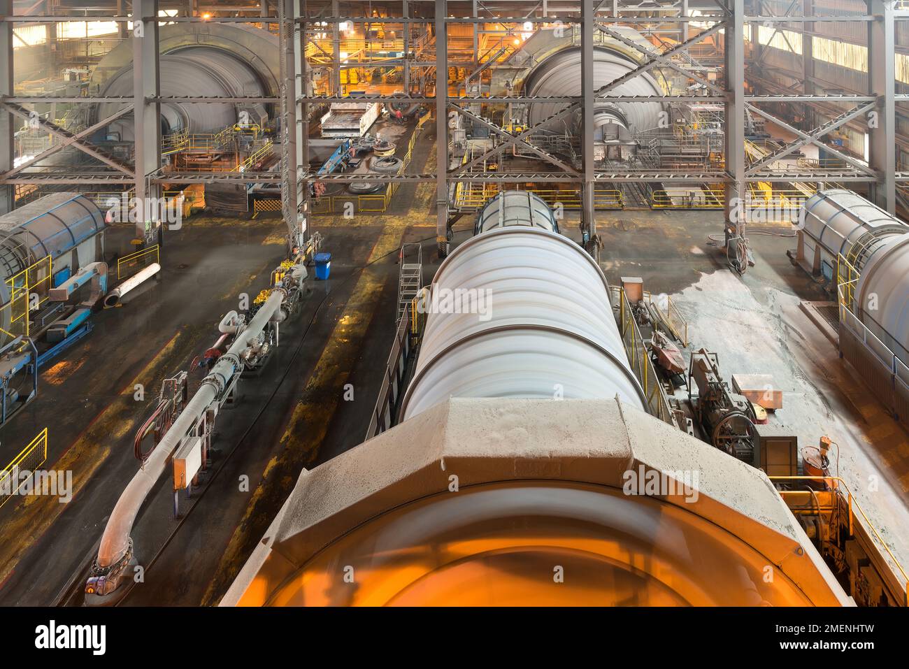Ball mills in a Copper Mine in the mining region of northern Chile ...