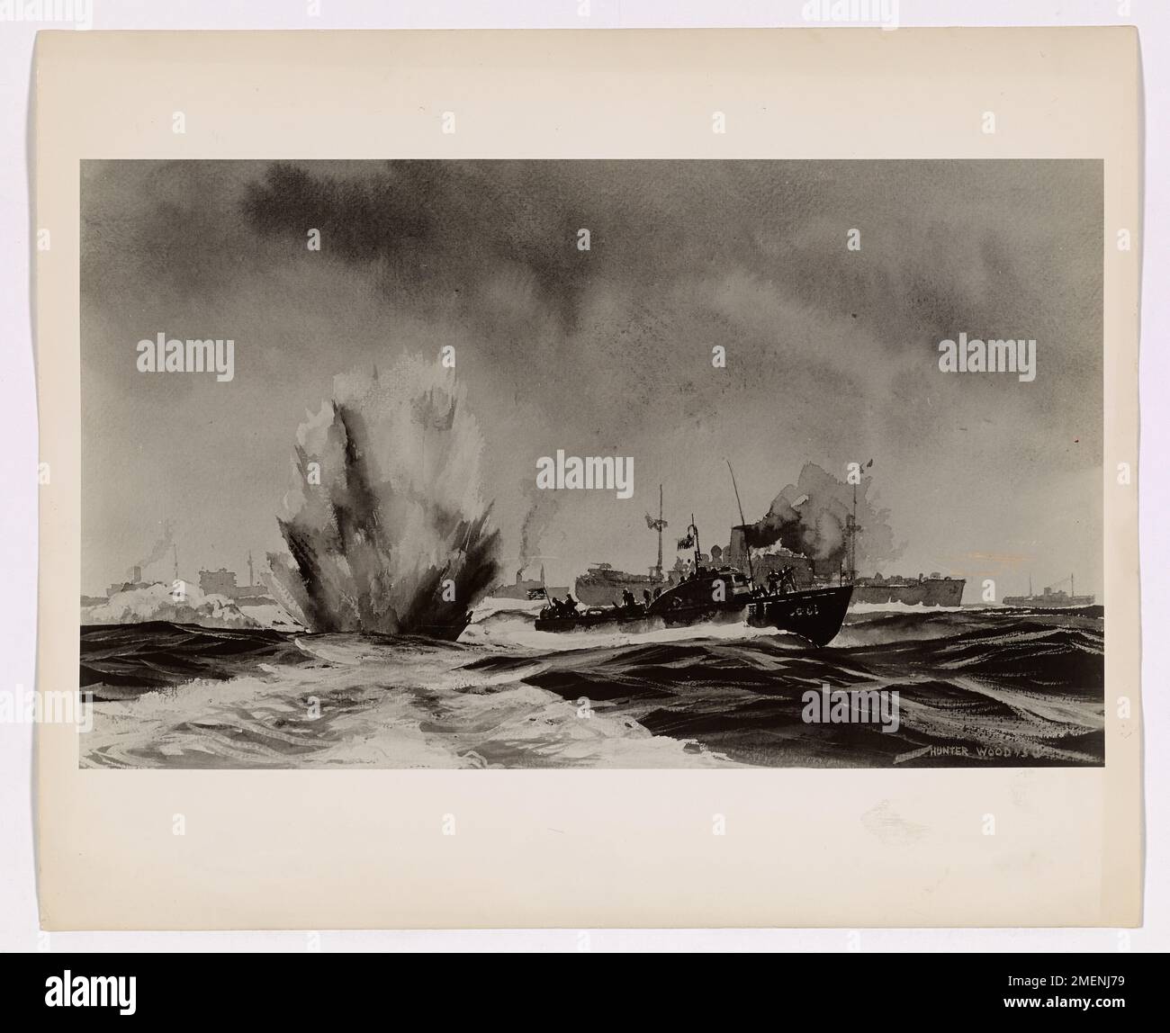 Ash Cans Away: 83 Footer Attacking Sub. This image depicts artwork of ...