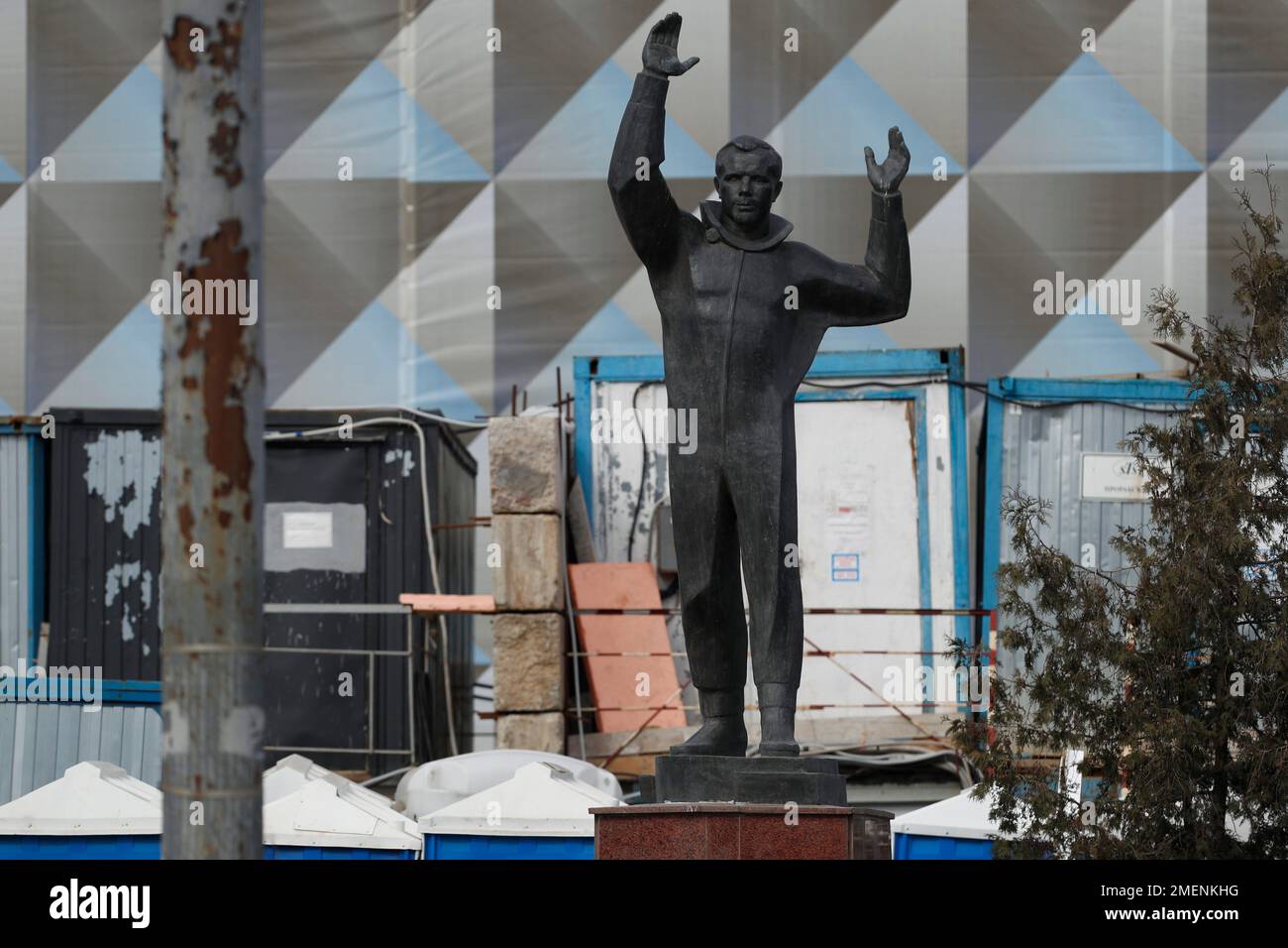 The statue of Yuri Gagarin, the first person who flew to space in ...