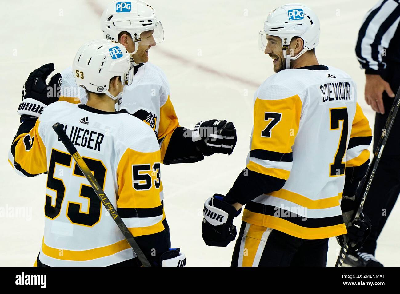 Pittsburgh Penguins center Teddy Blueger (53) and defenseman Zach ...