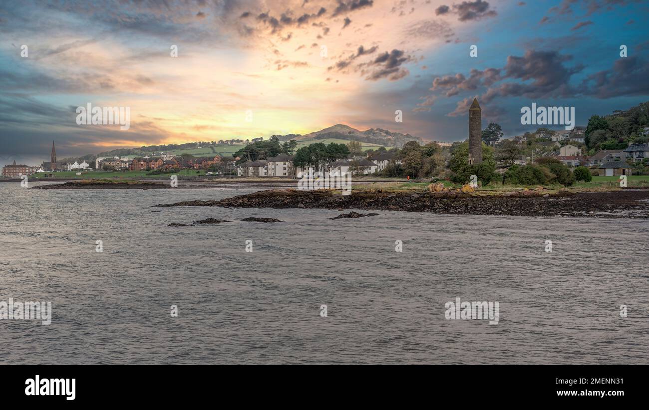 Scottish Town of largs Looking North Past the Pencil Monument with the ...