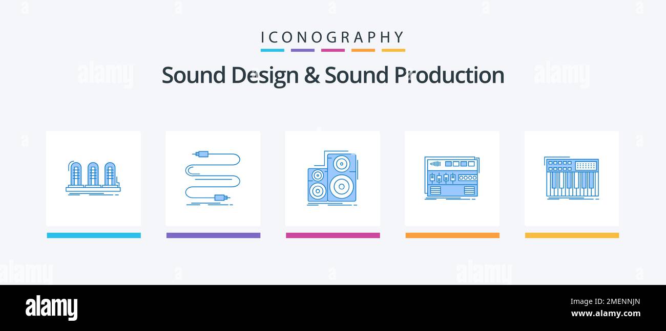 Sound Design And Sound Production Blue 5 Icon Pack Including mastering ...