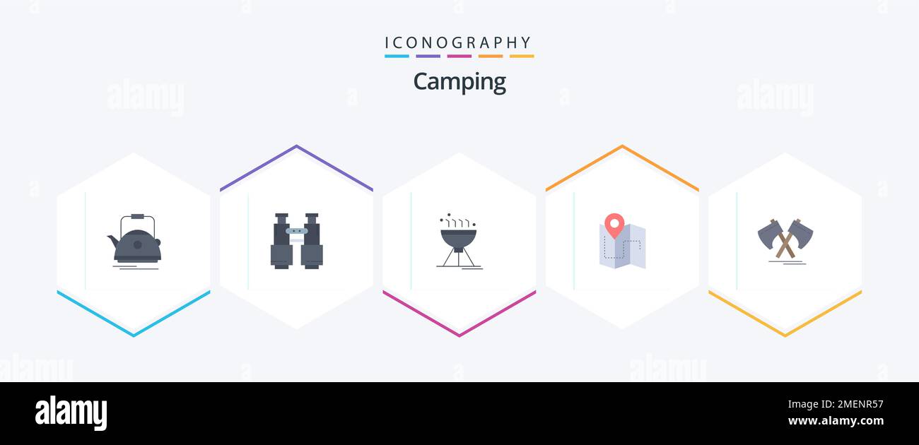 Camping 25 Flat icon pack including plan. map. explore. grill. camping ...