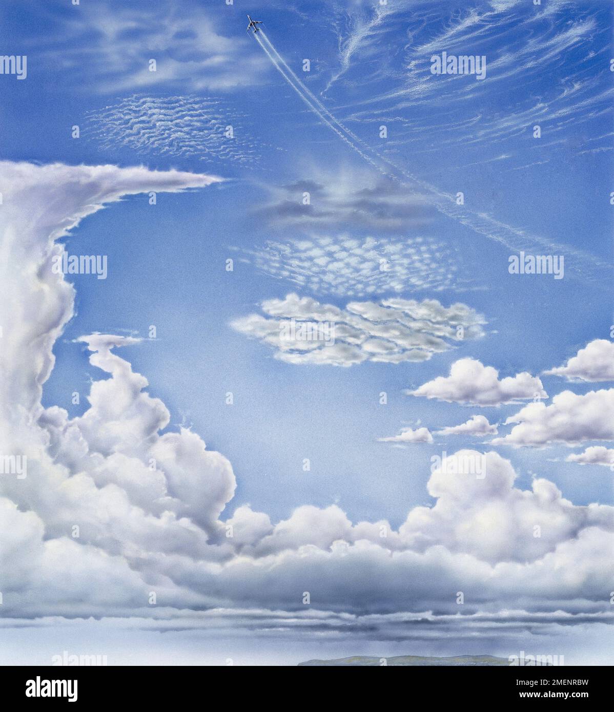Illustration of different cloud types Stock Photo - Alamy