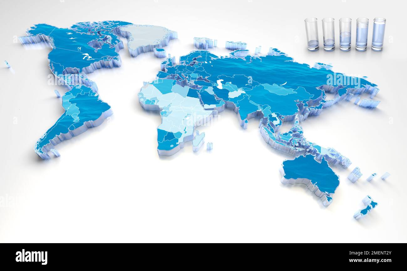Map of clean water resources around the world Stock Photo - Alamy