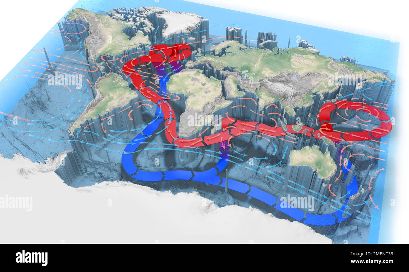 Map of warm and cold ocean currents Stock Photo - Alamy