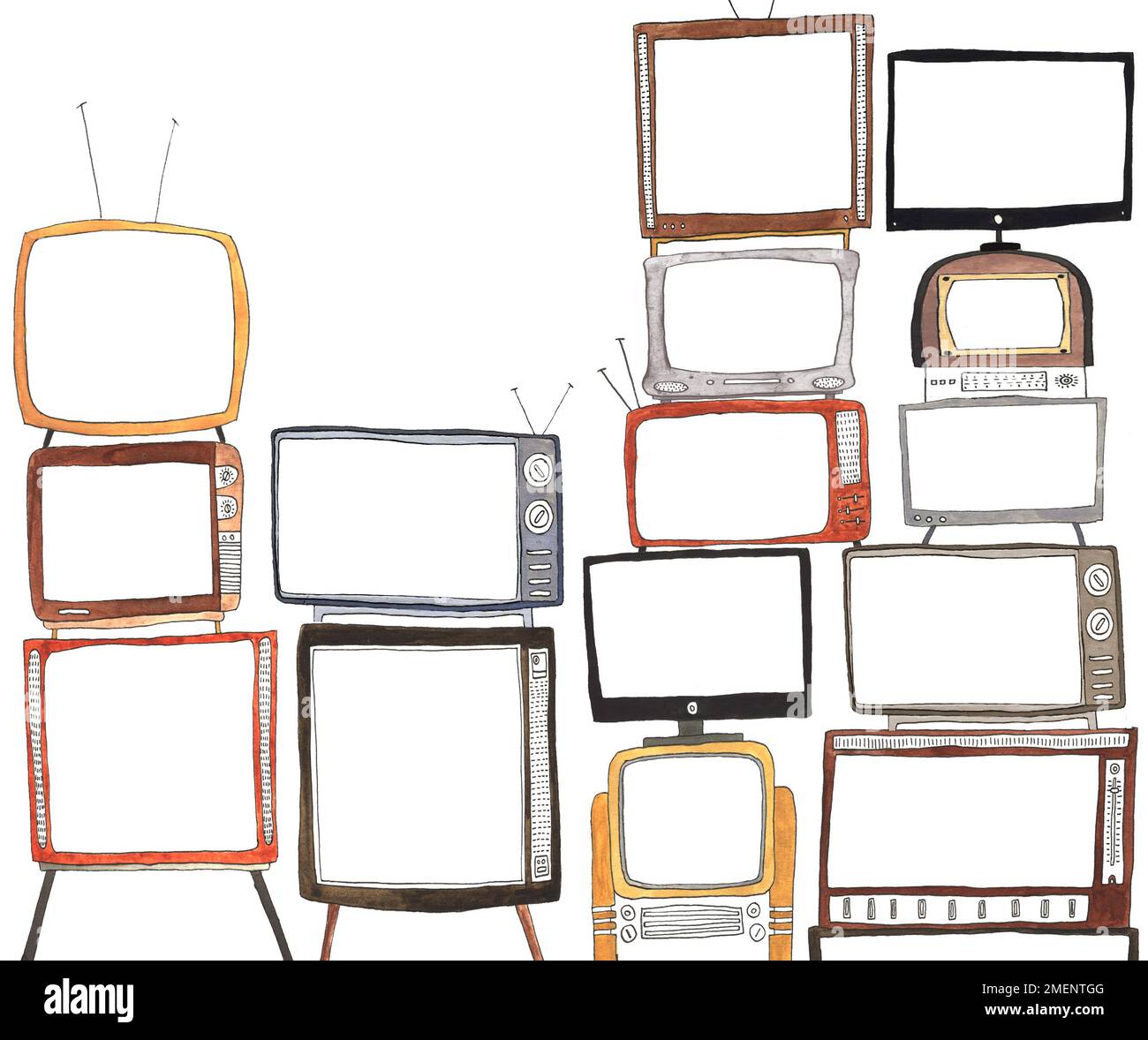 Stack tv sets Cut Out Stock Images & Pictures - Alamy