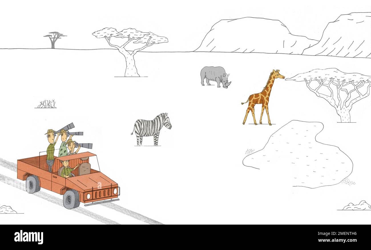 Safari watching Cut Out Stock Images & Pictures - Alamy