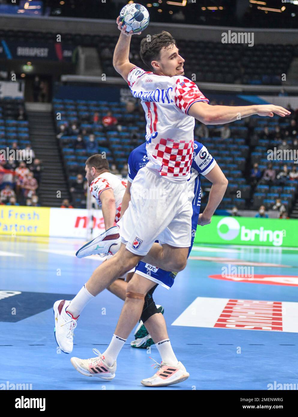 Ivan Martinovic (Croatia) against Iceland. EHF Euro 2022. Main Round ...