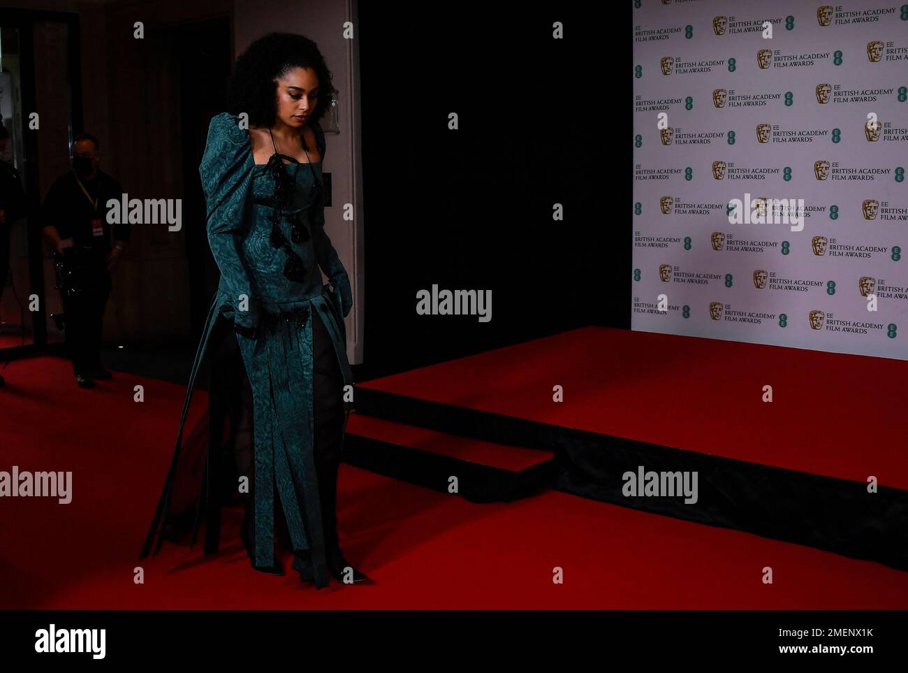Singer Celeste Epiphany Waite arrives at the Bafta Film Awards, in ...