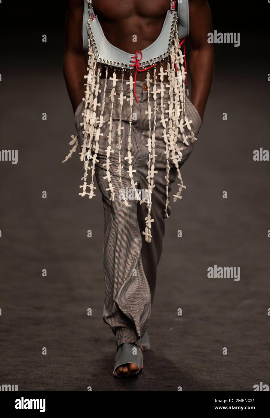A model wears a creation by Rubearth during the Mercedes-Benz Fashion ...