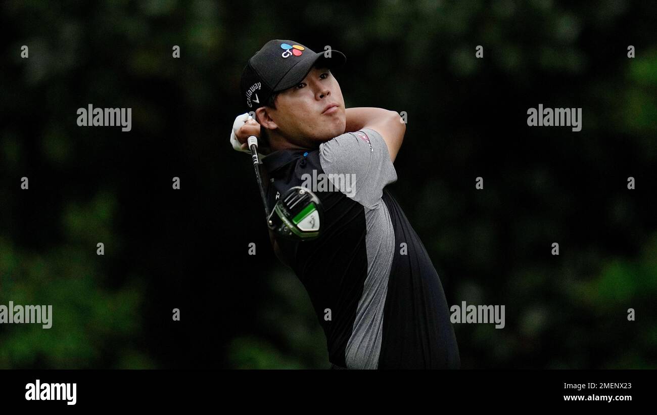 Si Woo Kim, of South Korea, during the third round of the Masters golf ...